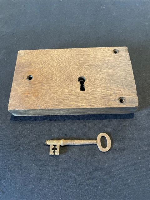 ANTIQUE OAK DOOR lock, Georgian !!with working Iron key! Manor House ...