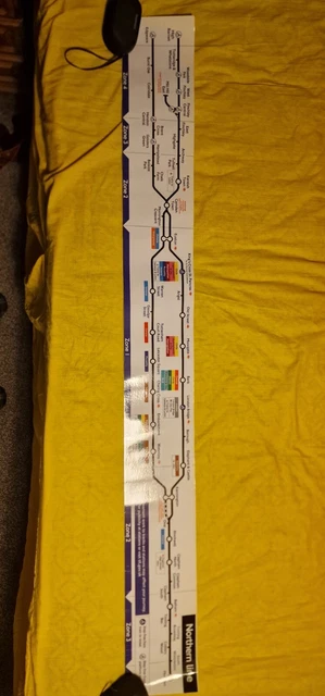 ORIGINAL TUBE MAP London Underground Northern Line Interior Carriage ...