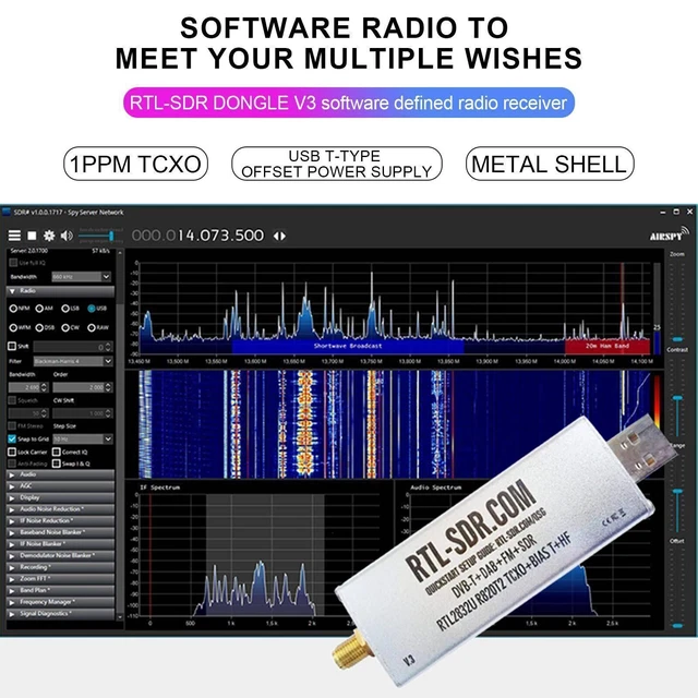 RTL-SDR BLOG R820T2 RTL2832U 1PPM TCXO SMA Software Defined Radio ...