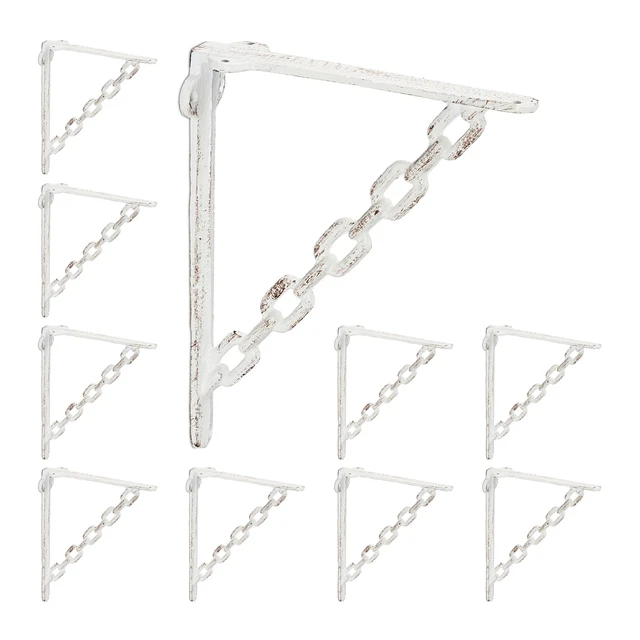 STAFFE MENSOLE SET 10 supporti bianchi ripiani scaffali libreria ...