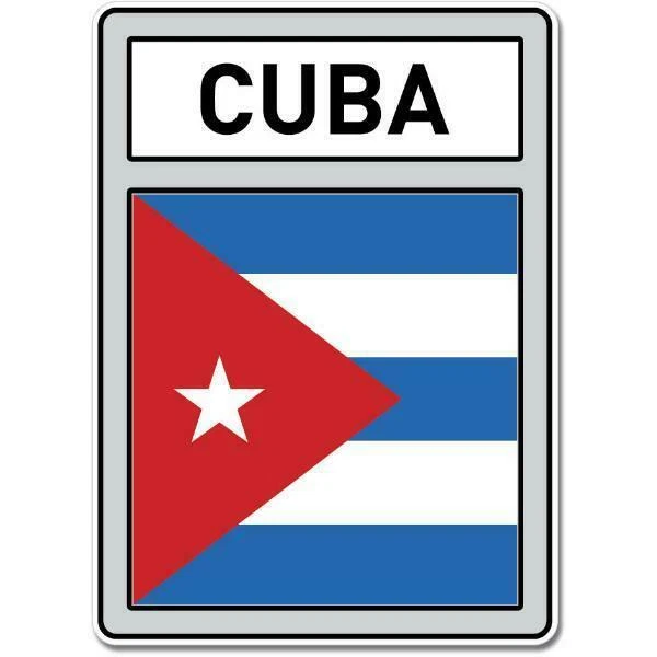 CUBA CREST FLAG Symbol Vinyl Sticker Decal /car bumper, phone, window ...