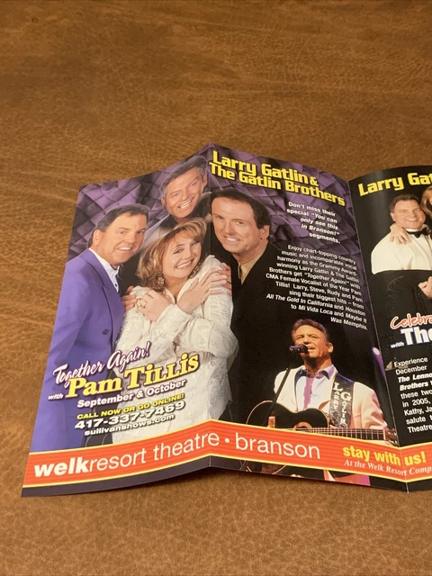 RARE - LARRY Gatlin Brothers Pam Tillis Branson Missouri Brochure ...