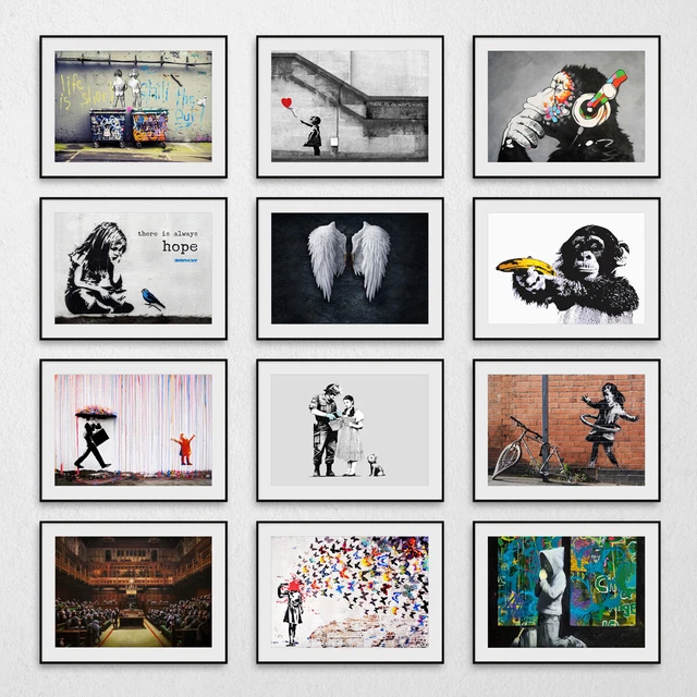 Banksy Wall Art Prints Picture Graffiti Artwork Decor Posters In A3 A4