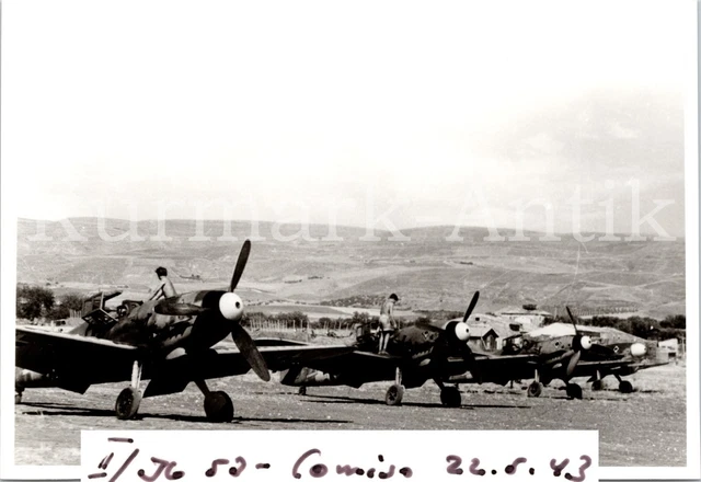 T880 FOTO WEHRMACHT Archiv Repro Luftwaffe Flugzeug Me109 Emblem JG53 ...