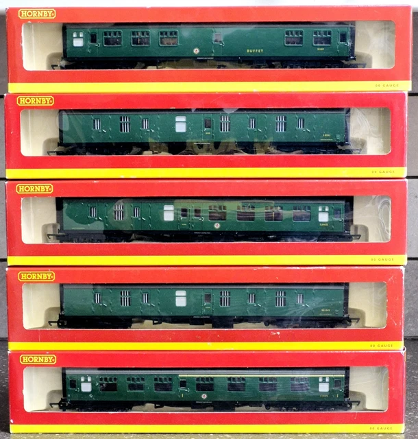 RAKE OF 5 Hornby BR Mk1 Southern Region Green Coaches... BOXED £120.00 ...