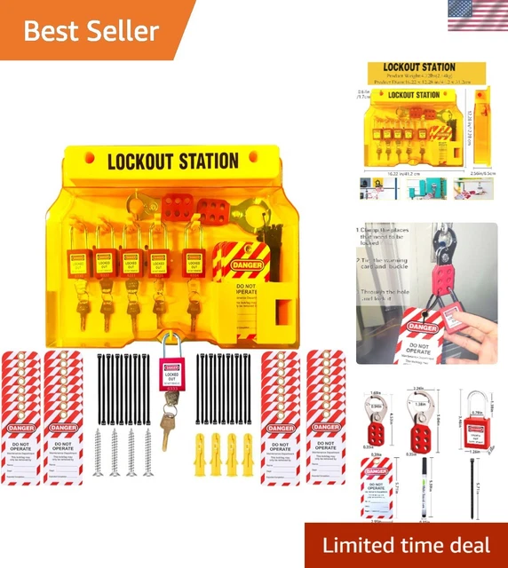 LOCKOUT TAGOUT STATION with Loto Devices - 5 Pack Safety Lock Set for ...