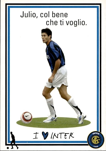 CARTOLINA CALCIO CALCIATORE Inter Julio Ricardo Cruz con autografo ...