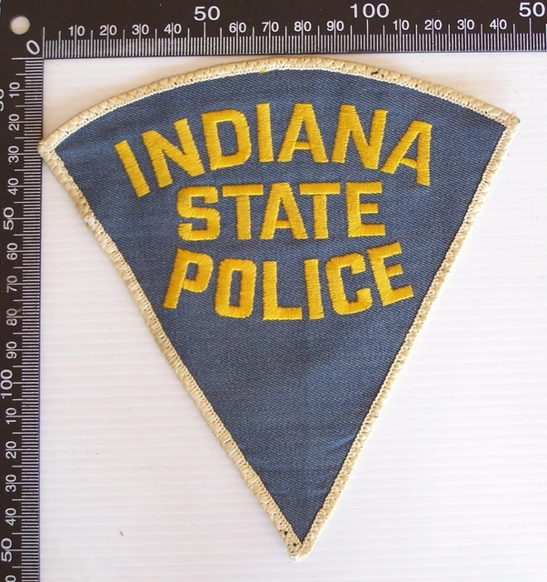 VINTAGE INDIANA STATE Police Us Embroidered Uniform Patch Woven Sew-On ...