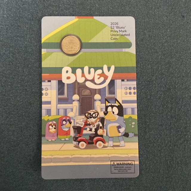 BLUEY - GRANNY Mobile - 2026 Privy Mark Coin in Card $2 Two Dollar ...