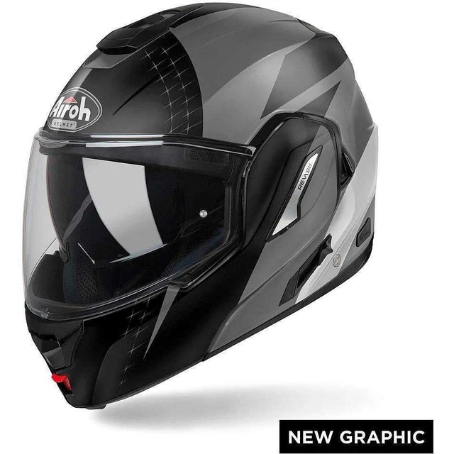 HELMET MODULAR MOTORCYCLE Airoh Rev-19 Leaden Black Anthracite Helmet ...