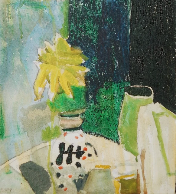 LISTED MAURICE LAPP Modernist Flowers in Vase Still Life Acrylic ...