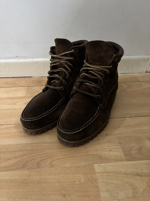 TIMBERLAND 7 EYE chukka boots Brown Suede Rare Vintage Boots Men’s Size ...