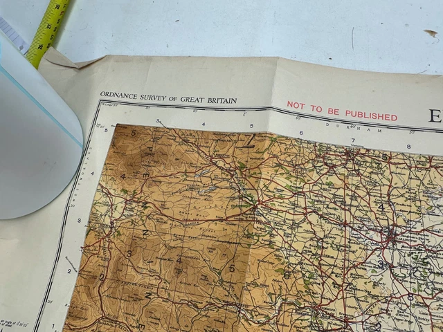 ORIGINAL WW2 BRITISH Army 1939 Map of England - RAF Bases - North East ...