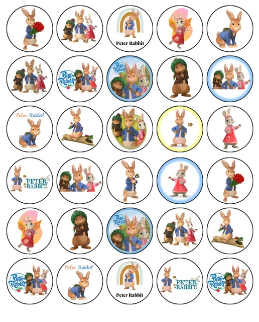 PETER RABBIT CUPCAKE Toppers Edible Wafer Birthday Cake Decoration (2 ...