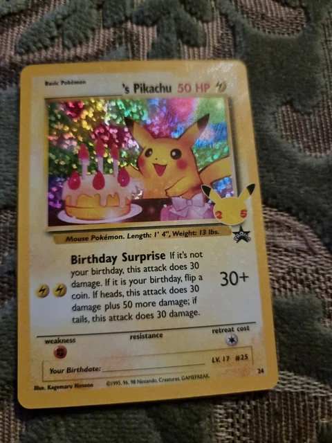 POKEMON 25TH ANNIVERSARY 'S Pikachu Black Star Promo 24 Holo EUR 12,80 ...
