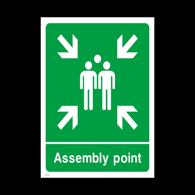 FIRE ASSEMBLY POINT Sign, Sticker - 100mm x 150mm (A6) - Muster Point ...