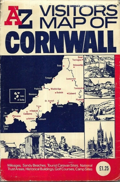 CORNWALL VISITORS MAP (A-Z Visitors Map) by Geographers' A-Z Map Company £3.50 - PicClick UK