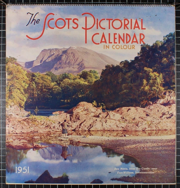 1951 SCOTS PICTORIAL Calendar 24 Color Pictorial Scenes Henry Munro ...
