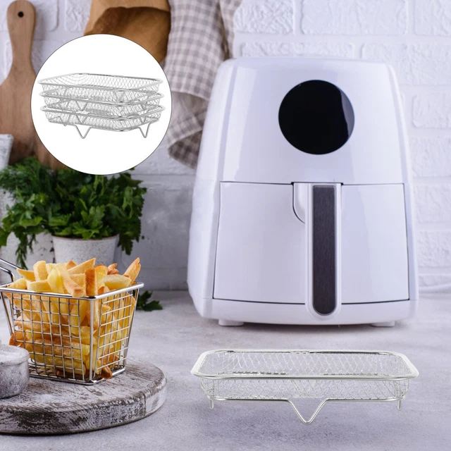AIR FRYER DRYING Rack Stainless Steel Stackable Shelf Tray Accessories ...