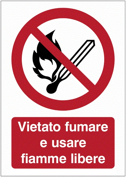 CARTELLO SEGNALETICO ISO - vietato fumare e usare fiamme libere ... CARTELLO SEGNALETICO ISO - vietato fumare e usare fiamme libere ...