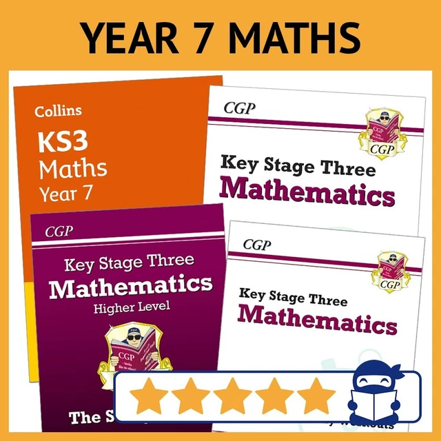 YEAR 7 MATHS Books for 2025 - Workbook Bundle Ages 11-12 with Answers ...