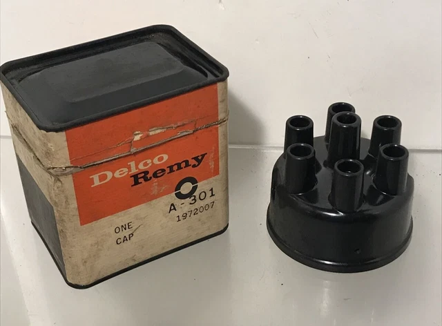 NOS DELCO REMY 6 Cylinder Distributor Cap 1972007 A301 Mopar Jeep ...