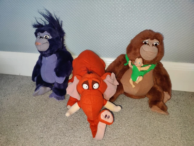 DISNEY TURK, KALA, Tantor Tarzan Plush with sounds MATTEL 1999 RETRO ...