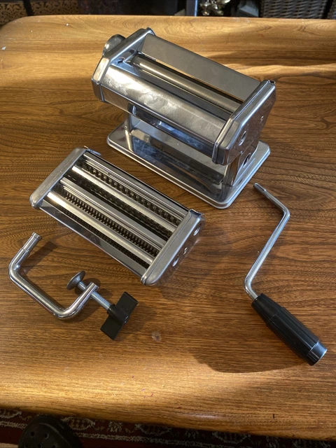 NEW PASTA SLICER/STAINLESS Steel /Chrome/ Adjustable Manual Pasta ...