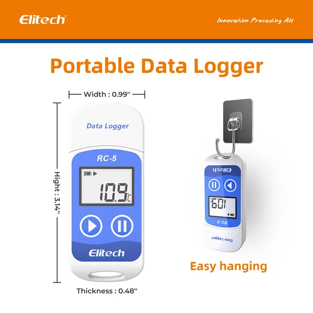 ELITECH RC-5 USB Reusable Temperature Data logger Temp Recorder Quick ...