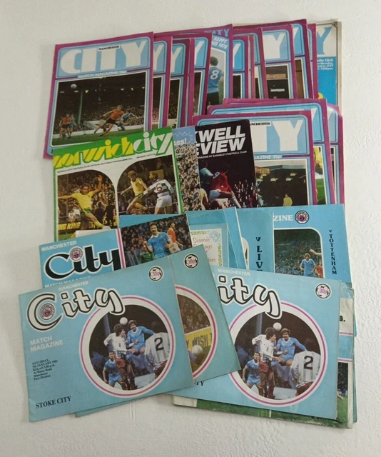 MANCHESTER CITY FOOTBALL Club Programmes Huge Bundle 1970s-1980s 30x ...