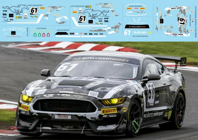 1/24 DECALS FORD Mustang GT4 British GT4 Brands Hatch 2020 TB Decal ...