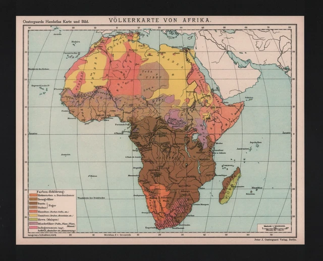 MAP MAP 1929: Peoples map of Africa. Howa Semites Hamites £17.02 ...