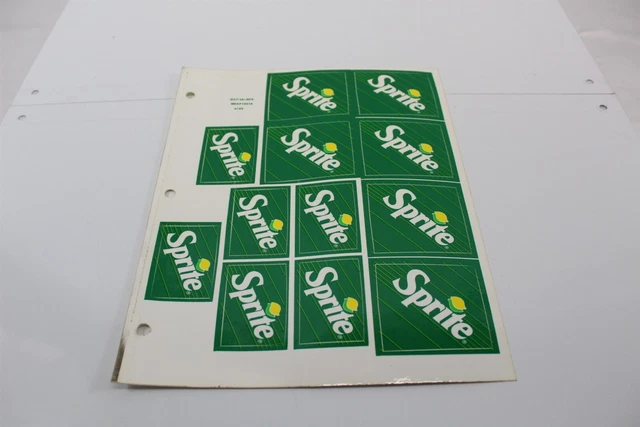 1989 SHEET ADVERTISING Labels Stickers Sprite 12 Decals MSA#19518 ...