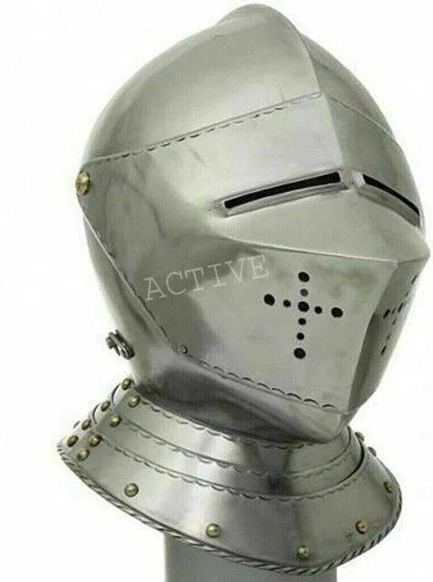 MEDIEVAL LARP KNIGHT Close Armor Replica Engraved Warrior LARP Silver ...