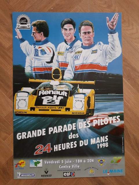 Affiche 24 Heures Du Mans 1998 Grande Parade Des Pilotes Affiche A C O