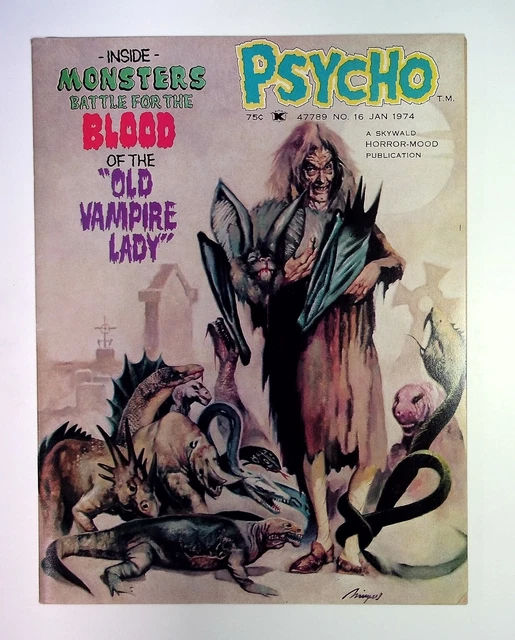 PSYCHO MAGAZINE JANUARY 1974 Old Vampire Lady Monsters Horror Skywald ...