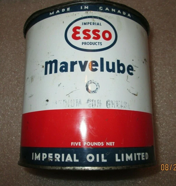 VINTAGE IMPERIAL ESSO Oil Canada Advertising Sign Grease Pail 5 Lb Pail ...