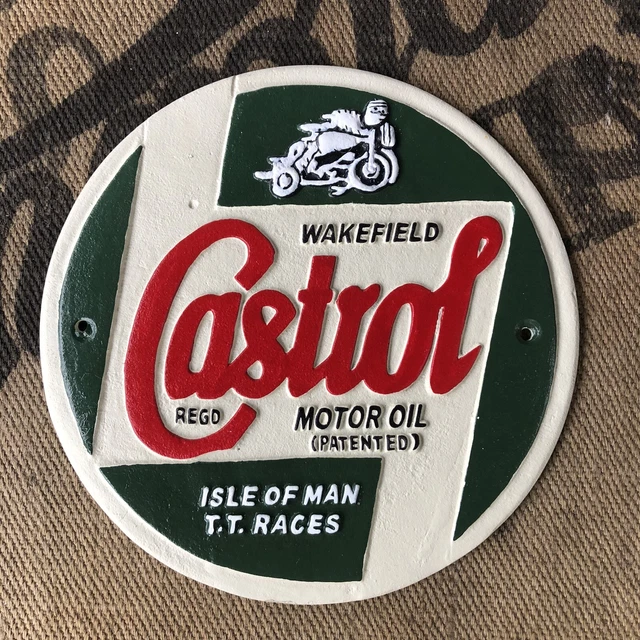 CASTROL ISLE OF Man TT Races Cast Iron Sign £18.00 - PicClick UK