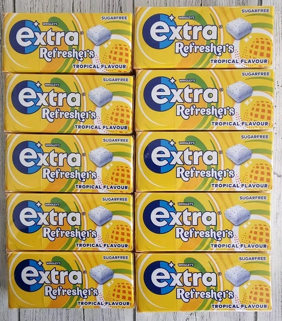 WRIGLEY'S EXTRA REFRESHERS TROPICAL FLAVOUR.SUGARFREE. 16x15.6g.BB 16 ...