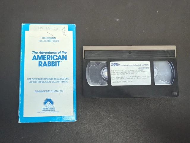 THE ADVENTURES OF the American Rabbit Paramount VHS Screener Copy $7.50 ...