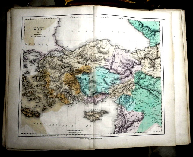 1850.OLD GEOGRAPHICAL MAP OF MODERN ASIA MINOR.CIPRO.ISLE.DA GALL ...