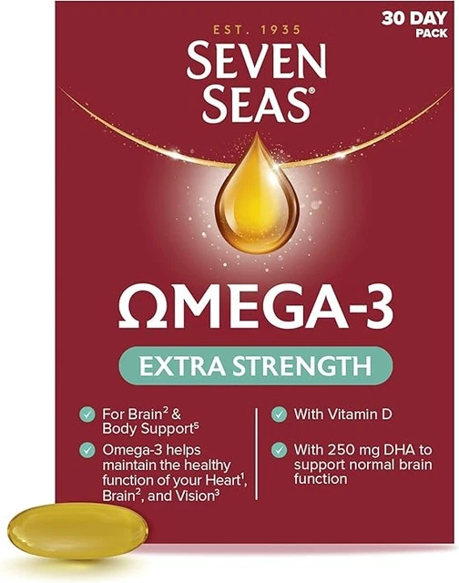 SEVEN SEAS OMEGA-3 Fish Oil, Extra Strength, Omega 3 plus Vitamin D For ...
