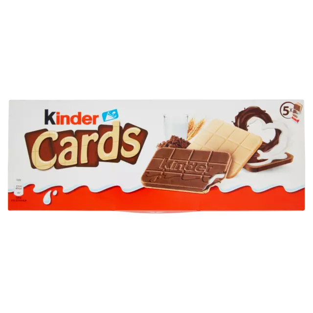 KINDER CARDS BISCUITS Ferrero Snack Chocolat Lait Cacao 5 X Pack 2 Pcs ...
