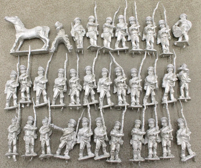 28MM NAPOLEONIC METAL PRUSSIAN INFANTRY x31 + Colonel ULP14 Elite Minis ...