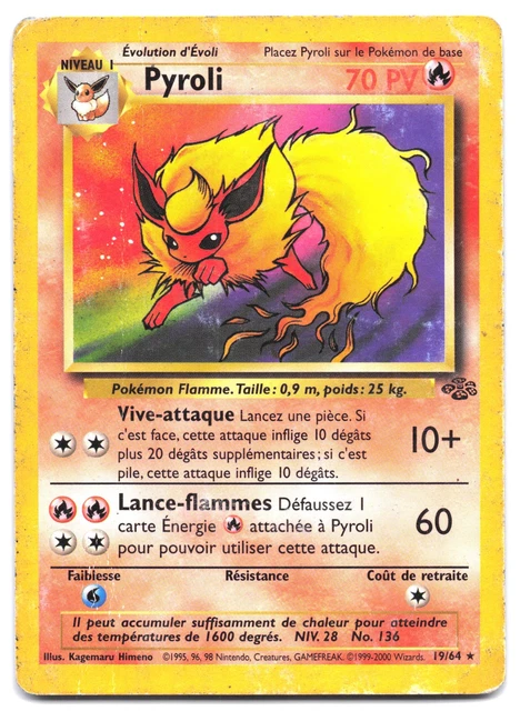 CARTE POKÉMON PYROLI 19/64 EDITION 2 ED2 Jungle VF FR EUR 7,99 - PicClick FR