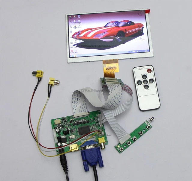 REMOTE DRIVE BOARD+7INCH EJ070NA-01J Lcd Tft 1024*600 HDMI+VGA+2AV+REAR ...