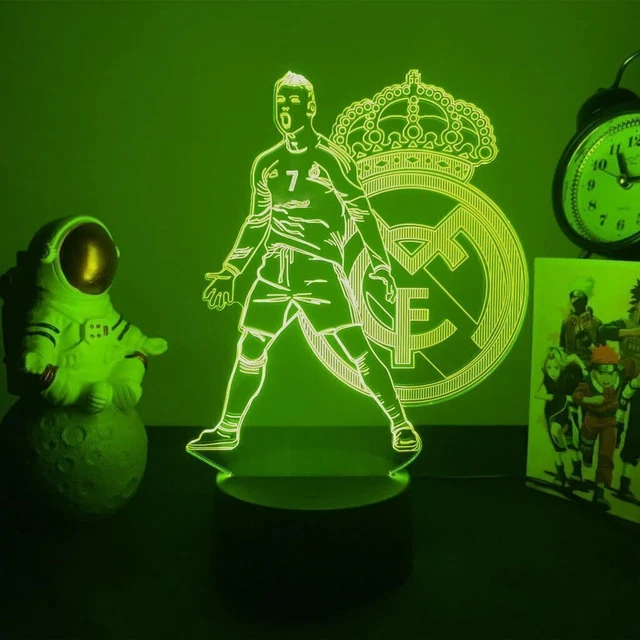 RONALDO FOOTBALL CLUB Badge Night Light LED Soccer Colour Lamp Party ...