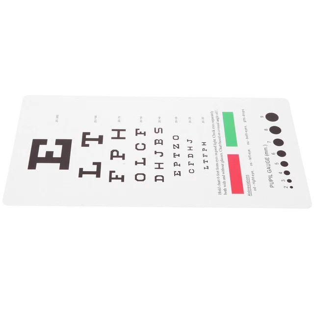 VISION TEST CHART Pvc Double Sided Eye Charts for Exams Testing £6.35 ...