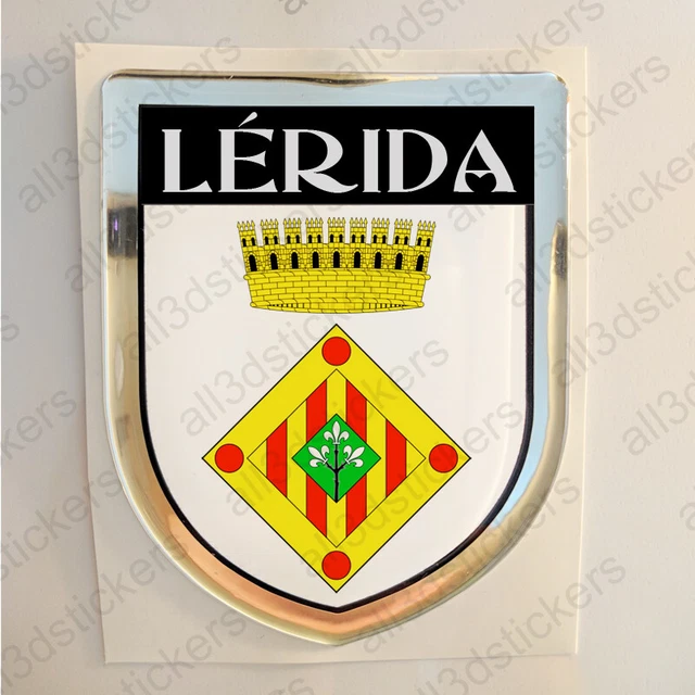 PEGATINA LÉRIDA ESPAÑA Escudo de Armas 3D Relieve Pegatinas Bandera ...