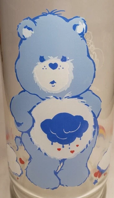 RARE VINTAGE 1983 Care Bears “GRUMPY BEAR” Pizza Hut Drinking Cup Glass ...